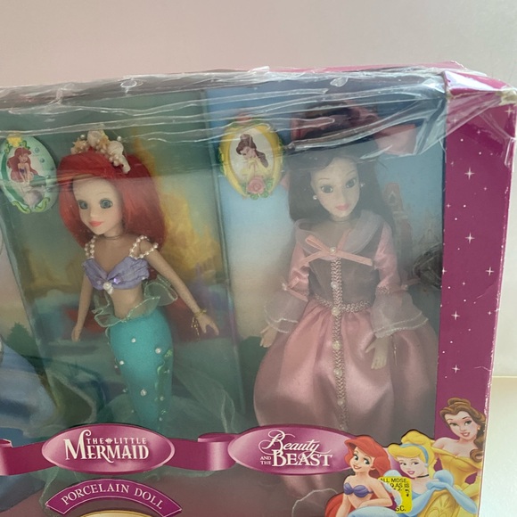 Disney | Toys | Disney Princess Porcelain Dolls Beauty Beast Little ...